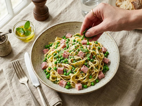 Pasta con piselli e prosciutto: ricetta classica e variante con prosci